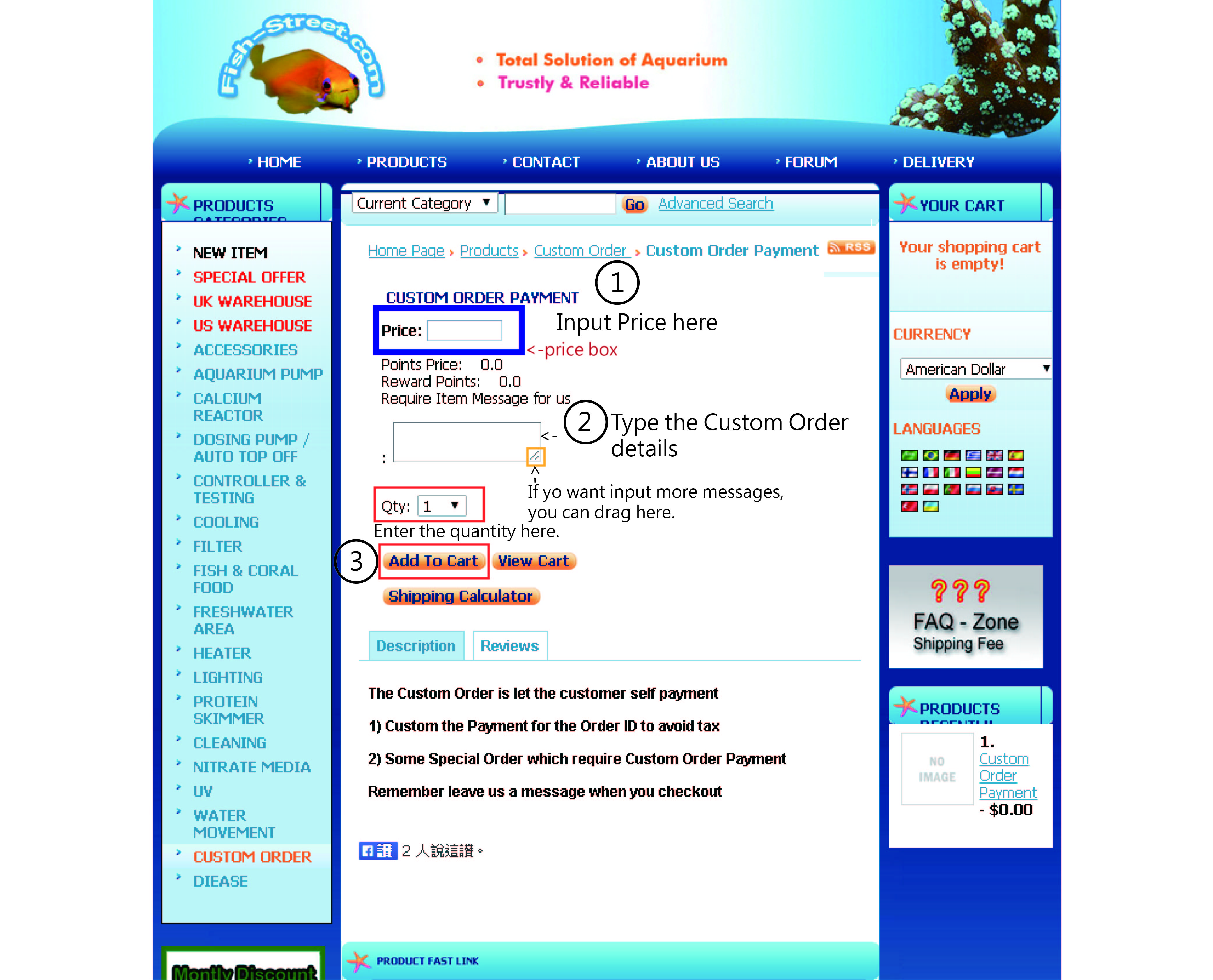 Reviews: Custom Order Payment